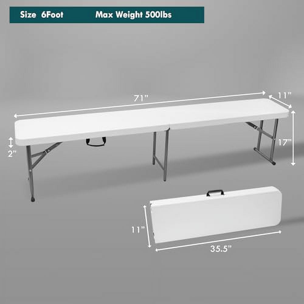 Folding Benches 6ft, Durable Foldable for Indoor and Outdoor Use, Ideal ...