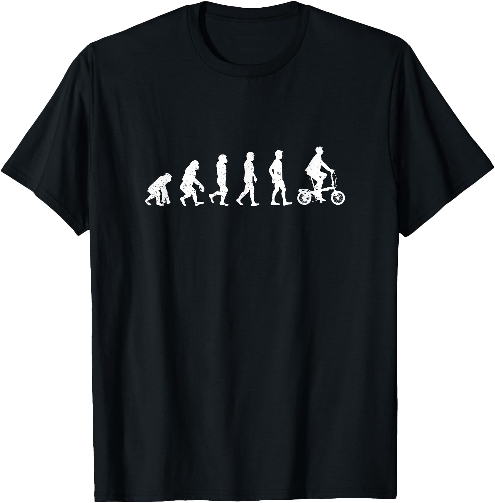 Folding Bicycle Evolution Funny Commuter T-Shirt,Charcoal Color,Size ...
