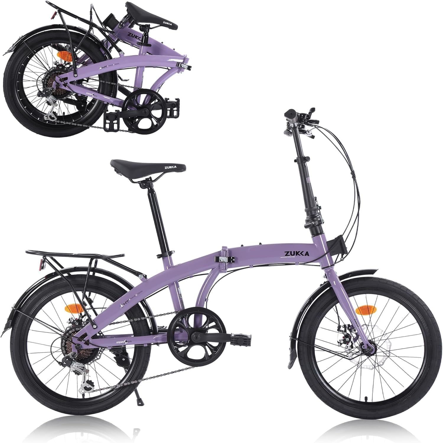 Folding Bike 20 Inch Foldable Bicycle 7 Speed Shifting Foldable City ...