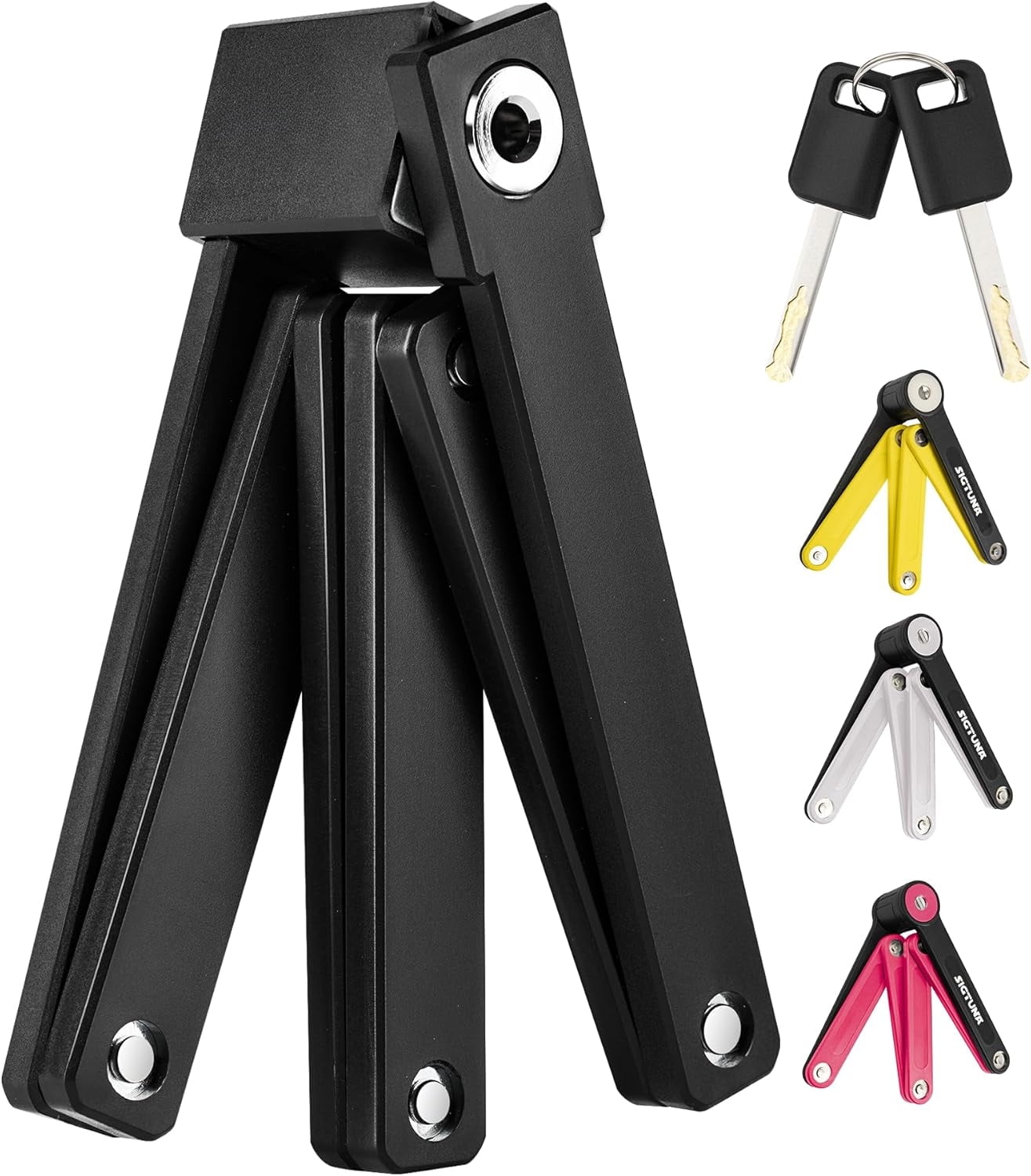 Folding Bike Lock - Hardened Steel 8mm Fold-Up Heavy Duty Bike Lock ...