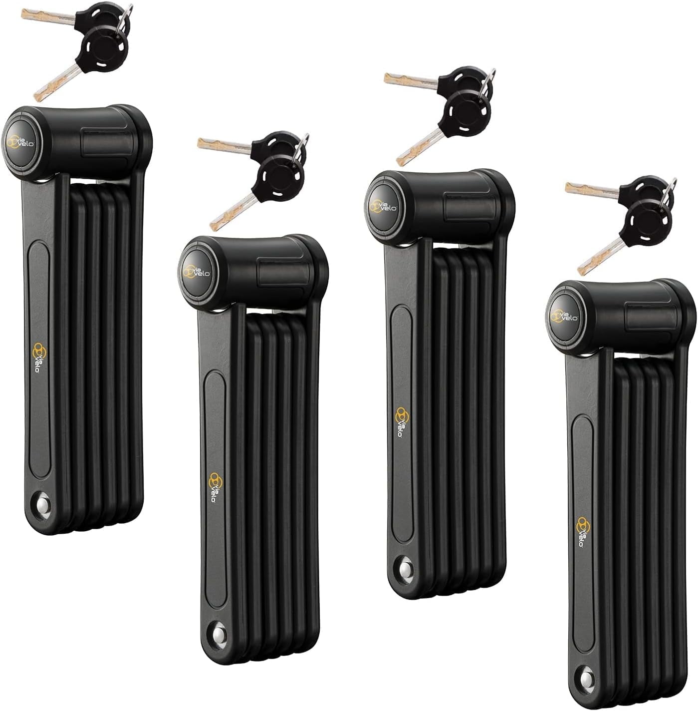 Via Velo 4-Pc Folding Bike Lock Set Lightweight Electric Bike Lock with ...