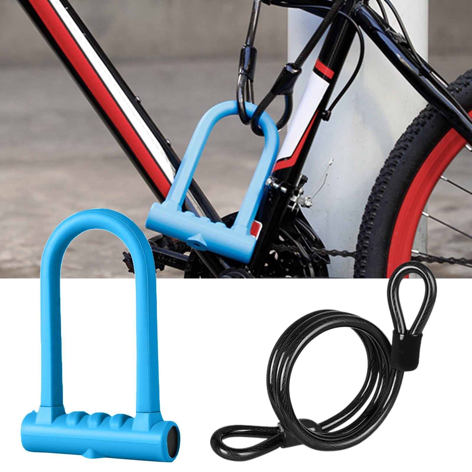 Folding Bike Rack Bike U Type Silicone Lock Electric Car Double Open ...
