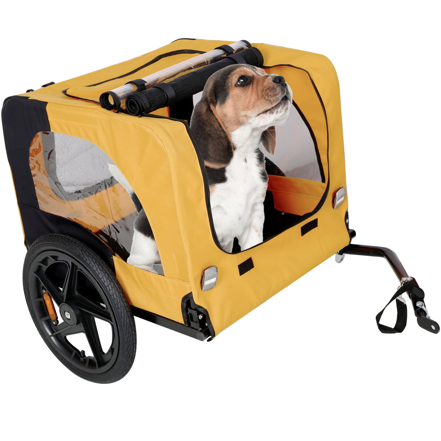 Folding Bike Trailer for Dogs, All-Terrain Pet Carrier with Quick ...