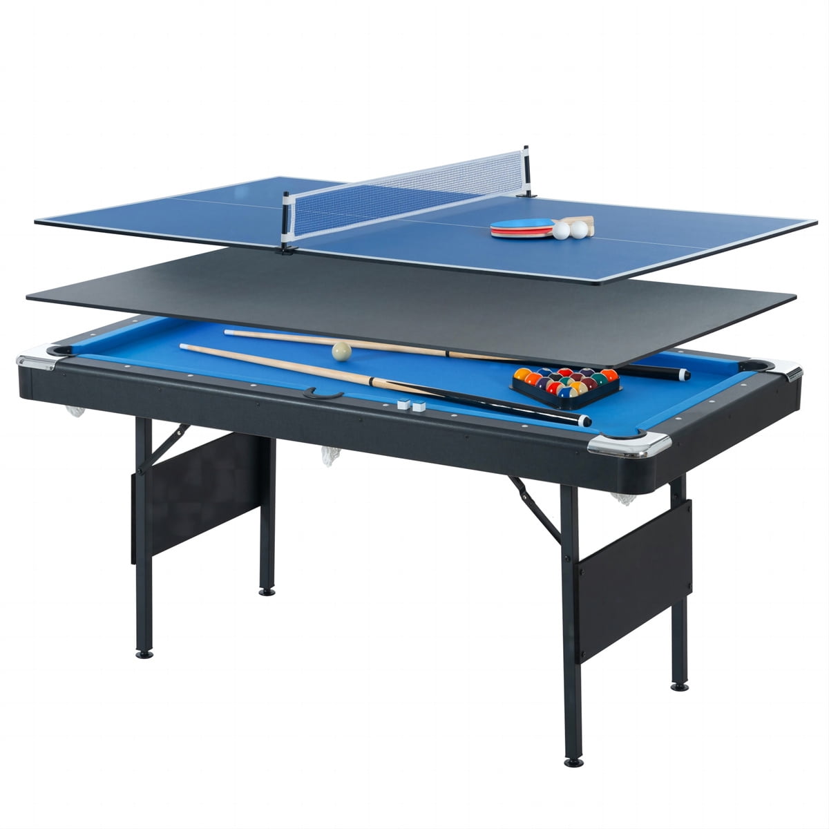 Folding Billiard Table, Portable Pool Table 65 Inch Game Table for Kids ...