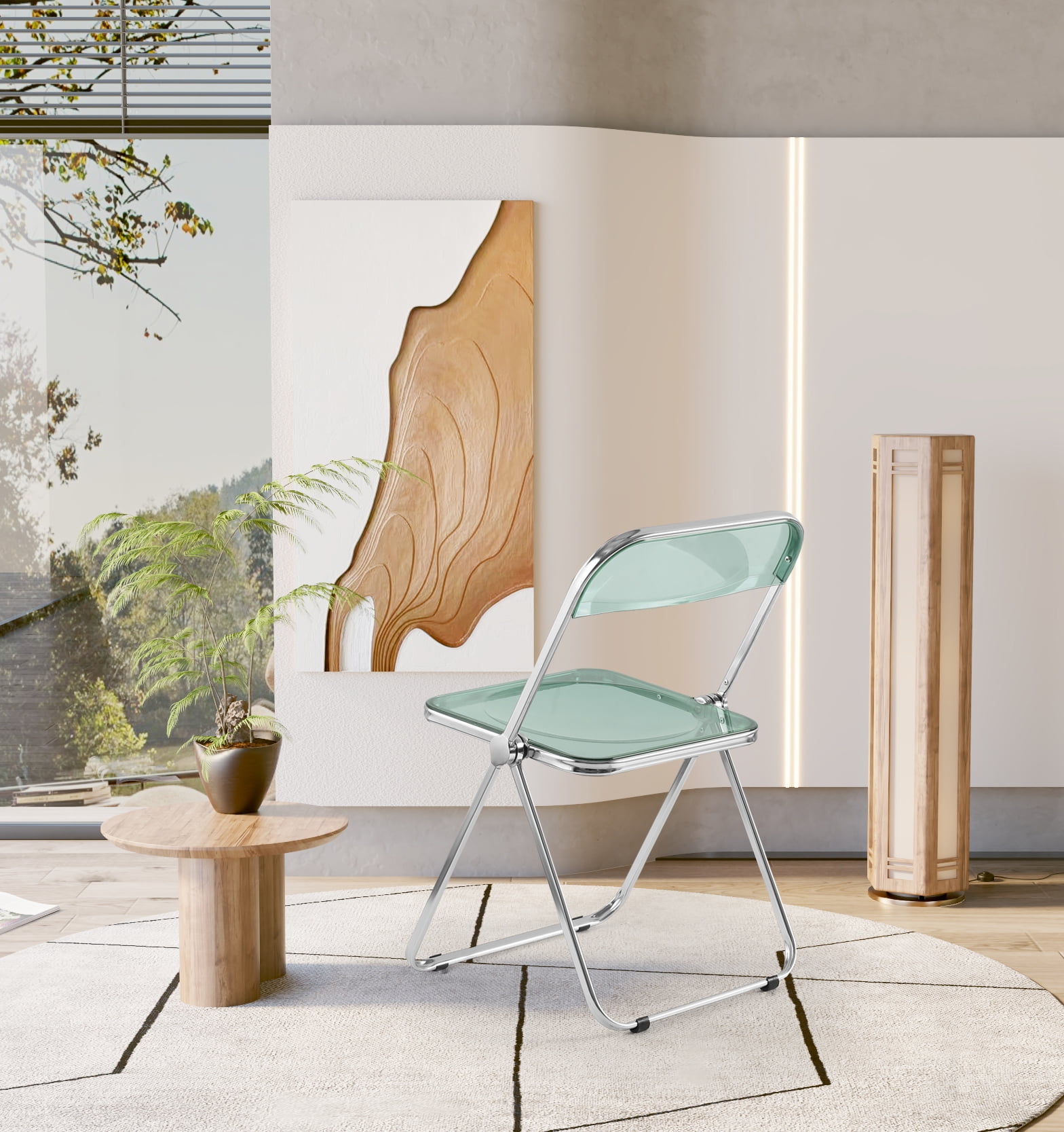 Folding Blue-Green Chair Transparent Chairs-Ghost Stackable Crystal ...