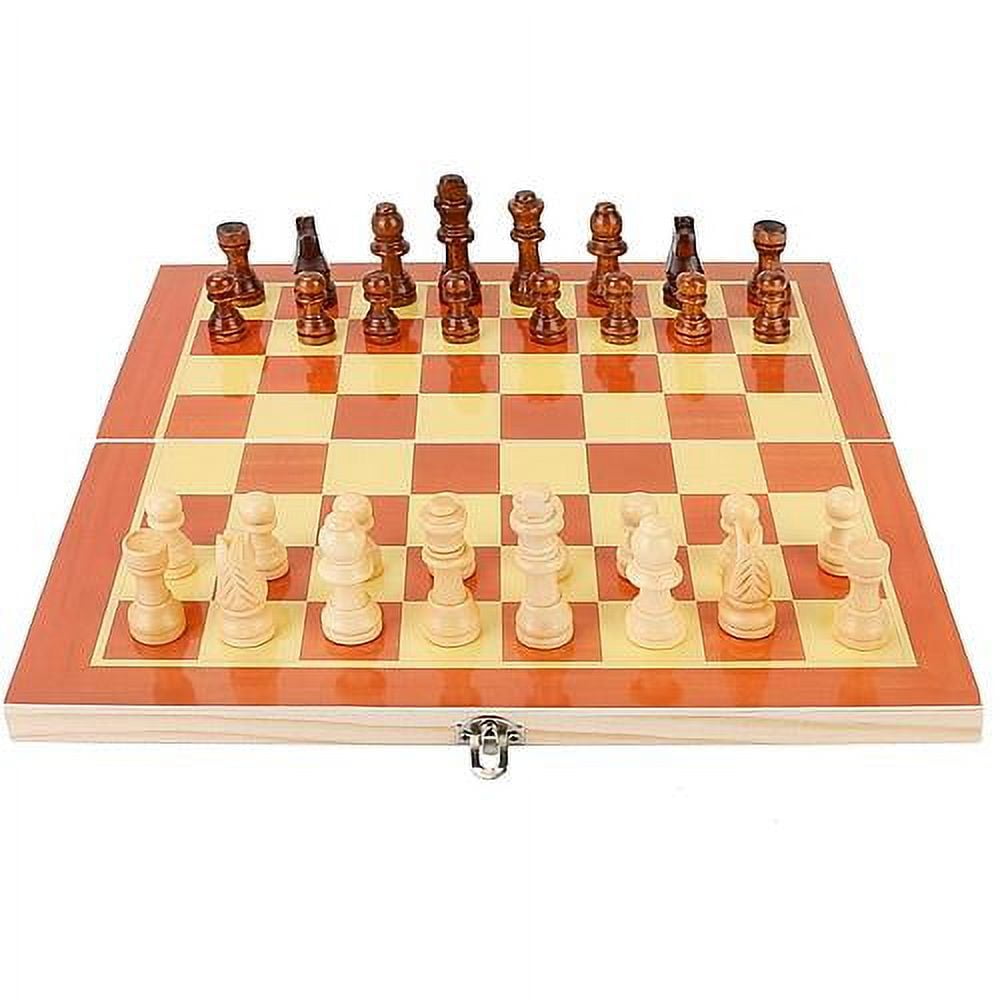 Folding Board Game Set Portable Travel Wooden Chess Set with Wooden ...
