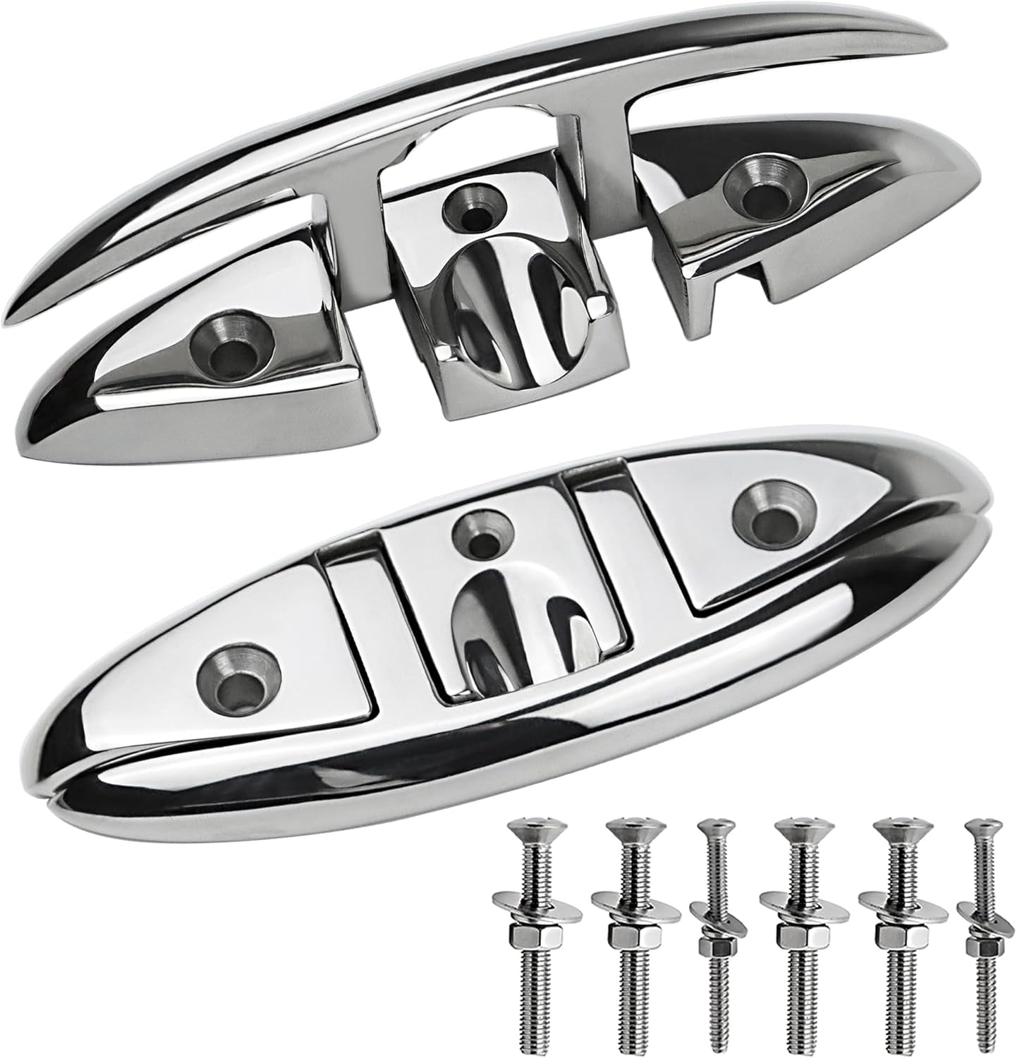 Folding Boat Cleats 5 Inch 6 Inch 316 Stainless Steel Flip Up Dock ...