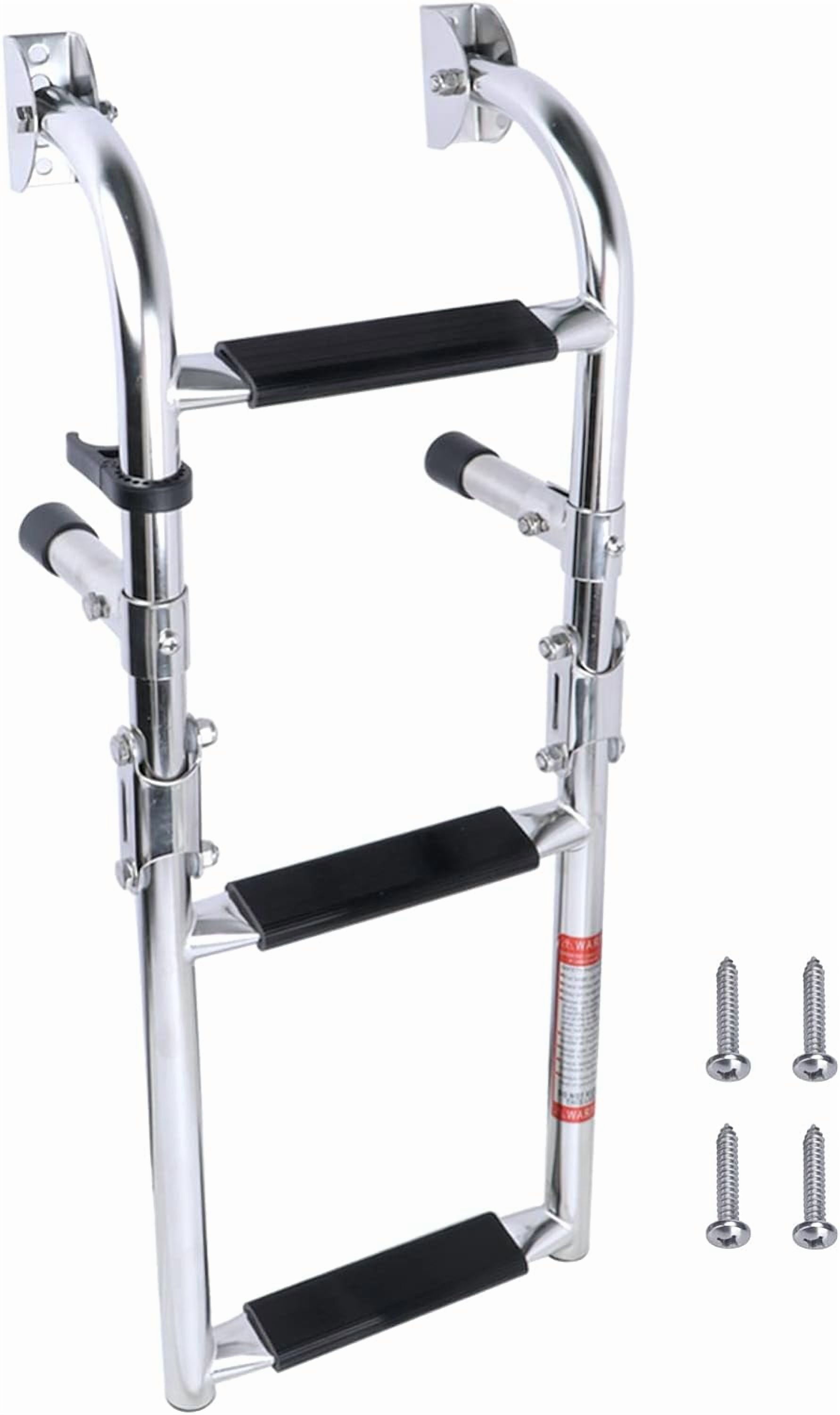 Folding Boat Ladder, Stainless Steel 3 Step Swim Ladder, Collapsible 2 ...