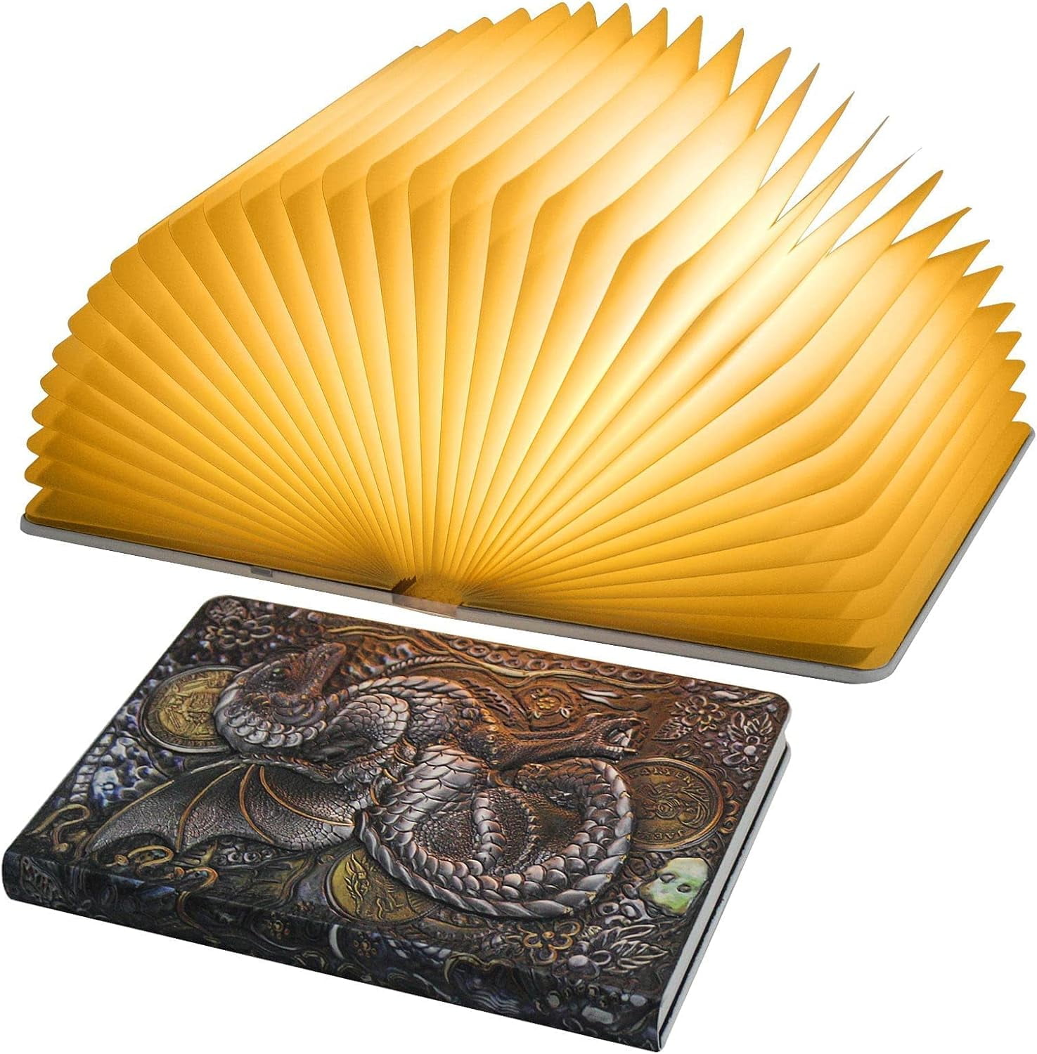 Folding Book Lamp Dragon Night Light, Portable Bedside Light (3 Colors ...