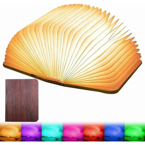 Folding Book Light,Portable Book Lamp Light,Accordion Books Shaped ...