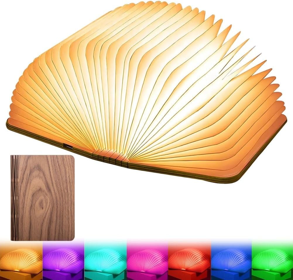 Folding Book Light,Portable Book Lamp Light,Accordion Books Shaped ...