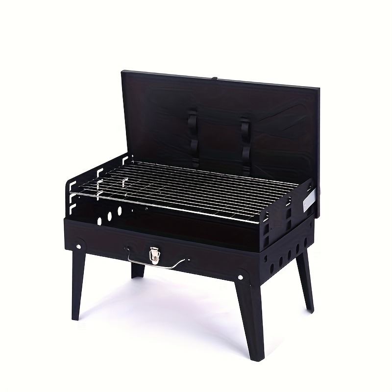 Folding Box Charcoal Grill - Small Portable Outdoor Grill with Lid ...