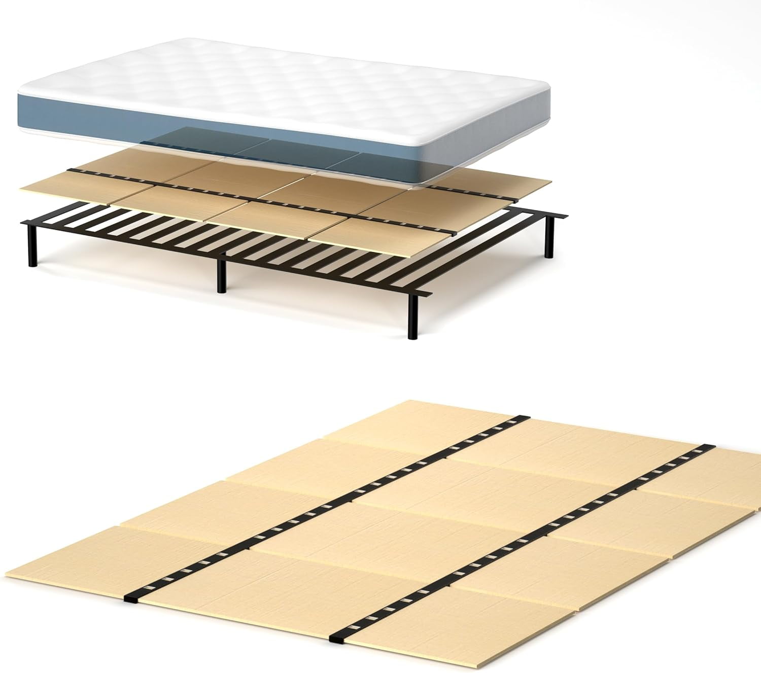 Folding Box Spring,Queen Bed Support,Full 74"x 53" - Walmart.com