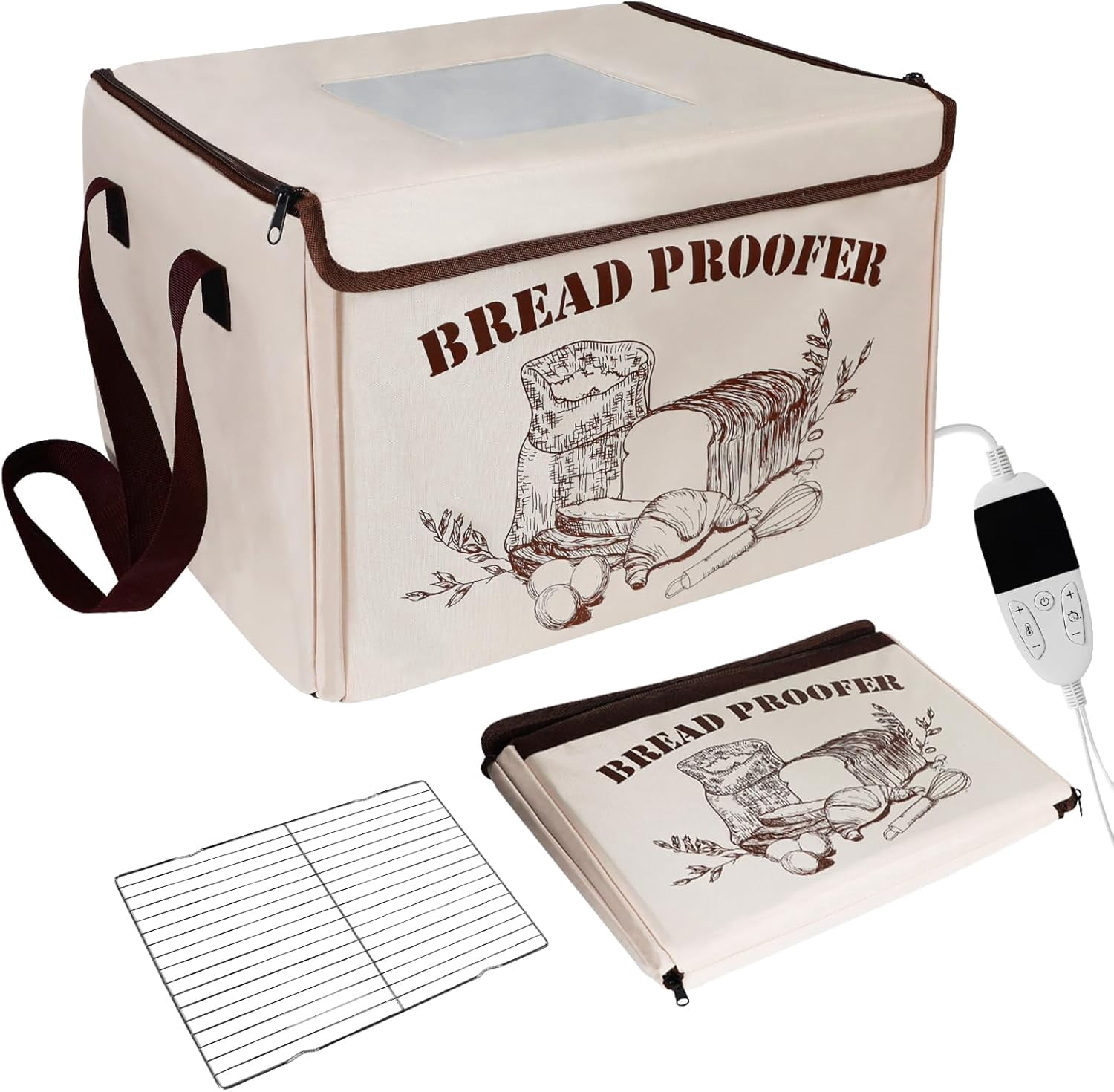 Folding Bread Proofing Box with 68-104℉ Temp Control & 12H Timer Dough ...