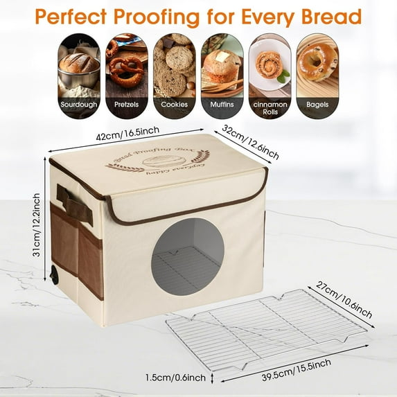 Folding Bread Proofing Box - 86-113 ℉ Temperature Control & 24H Timer ...