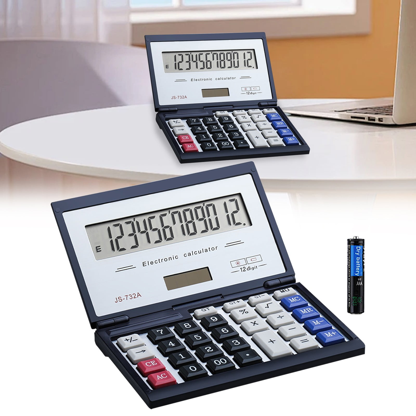 Folding Calculator: 12-Digit Large Display for Business and Students ...