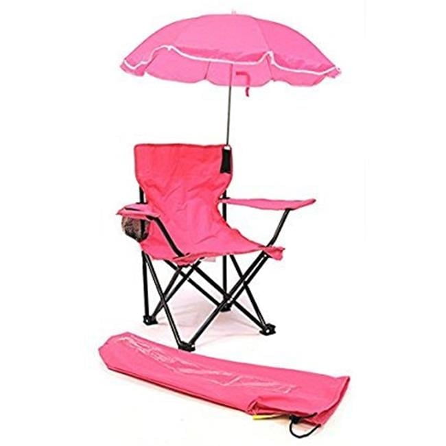 Foldable & Portable Kids Camp Chair with Removable Umbrella - Hot Pink ...