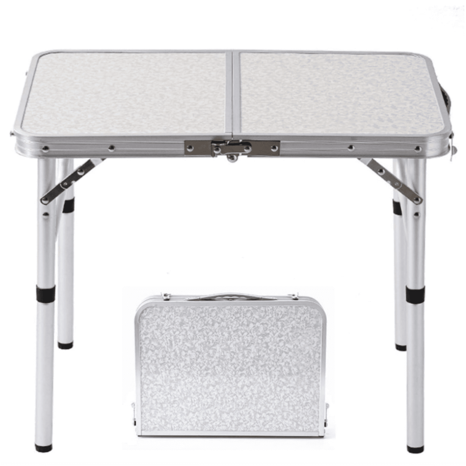 Folding Camp Table Small, 24''L x16''W with Adjustable Height Legs ...