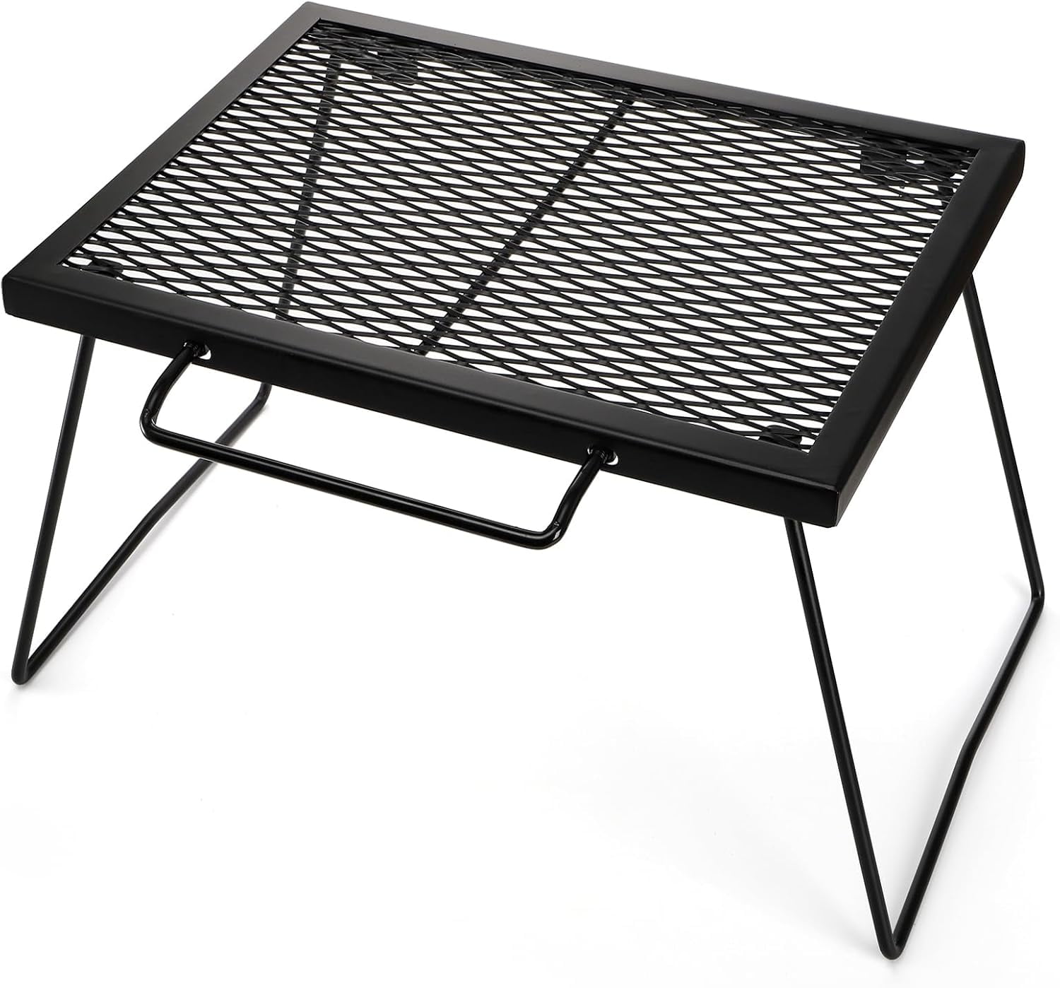 Folding Campfire Grill Grate with Carrying Handle, Portable Camping ...