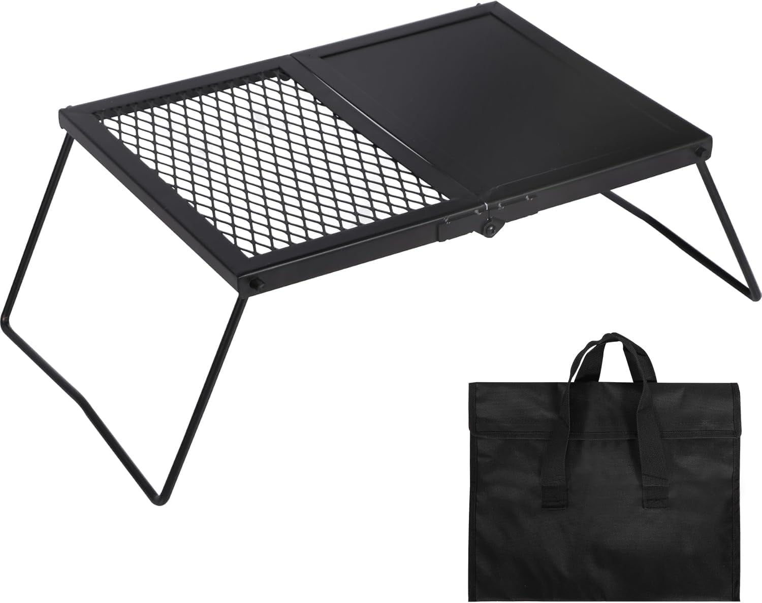 Folding Campfire Grill Grate, Portable Heavy Duty Steel Mesh Over Fire ...