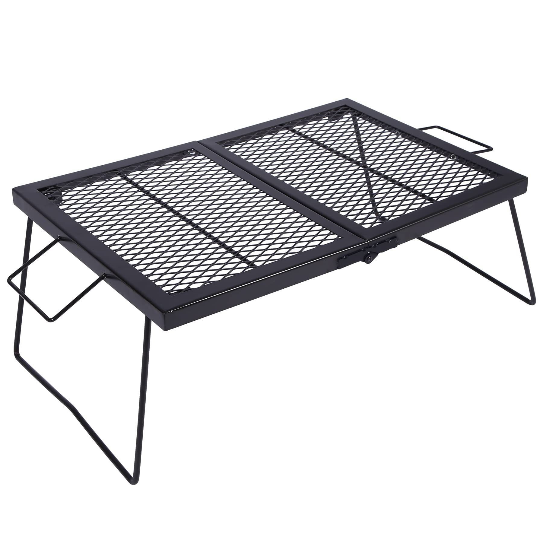Folding Campfire Grill Heavy Duty Steel Grate, Portable Camp Fire ...