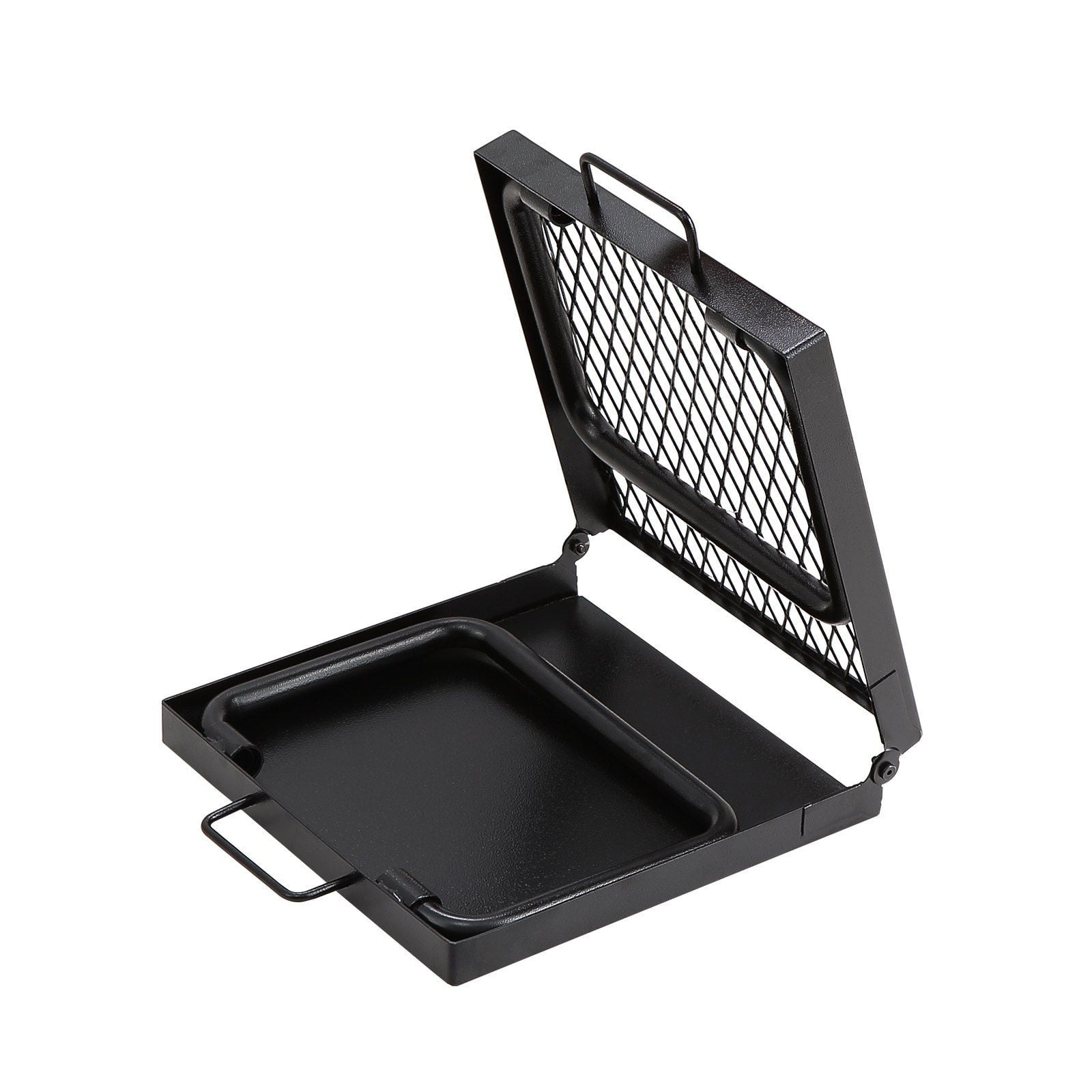 Folding Campfire Grill, Heavy Duty Steel Mesh Grate, 22.4