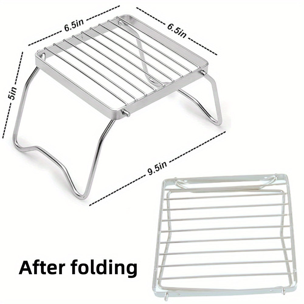 Folding Campfire Grill, Stainless Steel Camping Grill Grate with ...