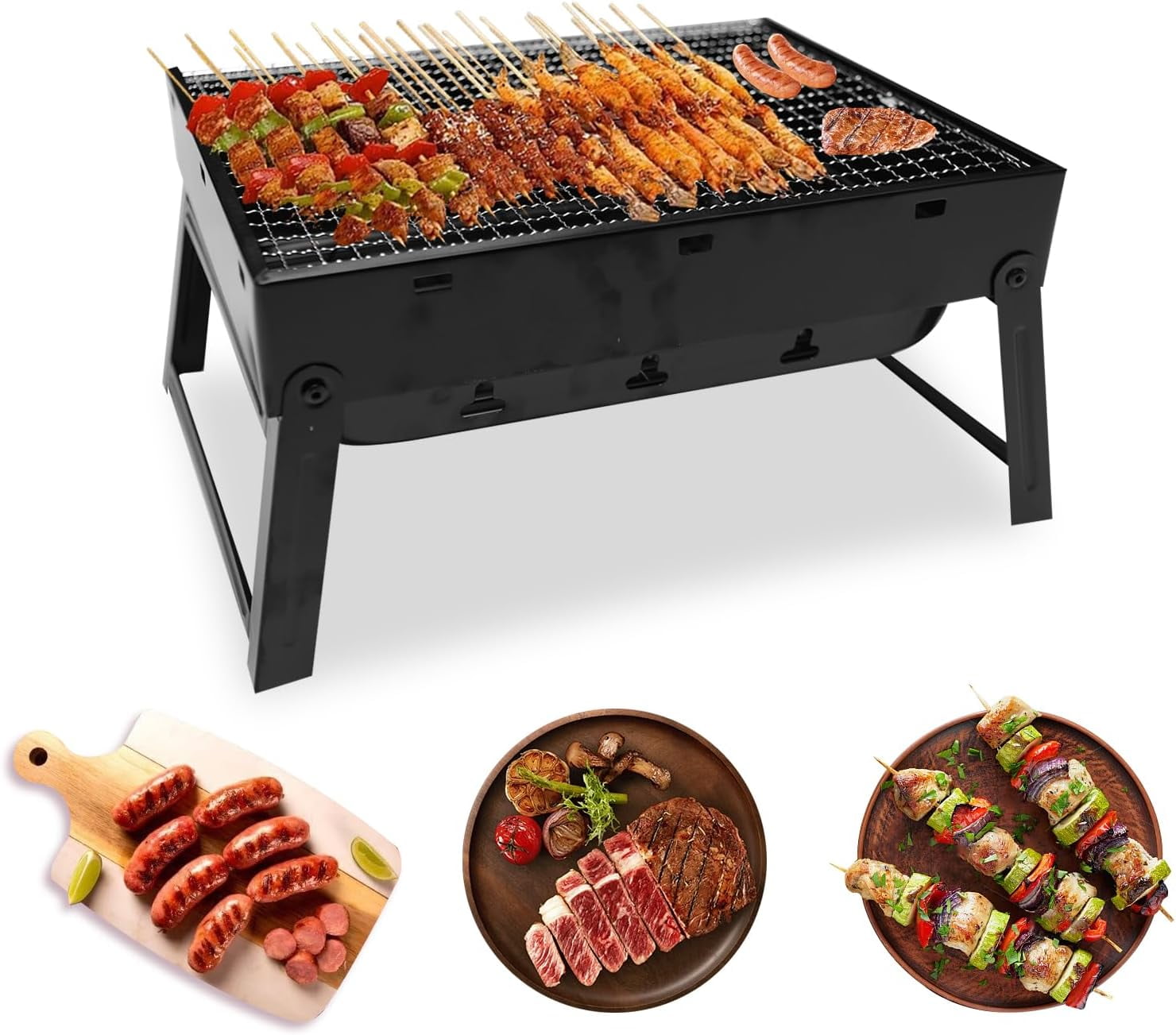 Folding Camping Campfire Grill,Barbecue Desk Outdoor Stainless Steel ...