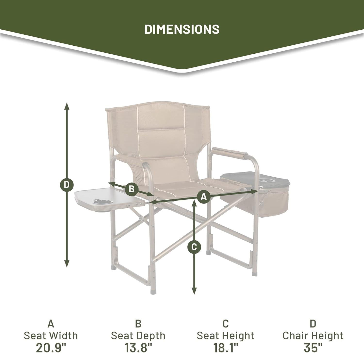 Folding Camping Chair with Cooler Bag, Director Chair Foldable with ...