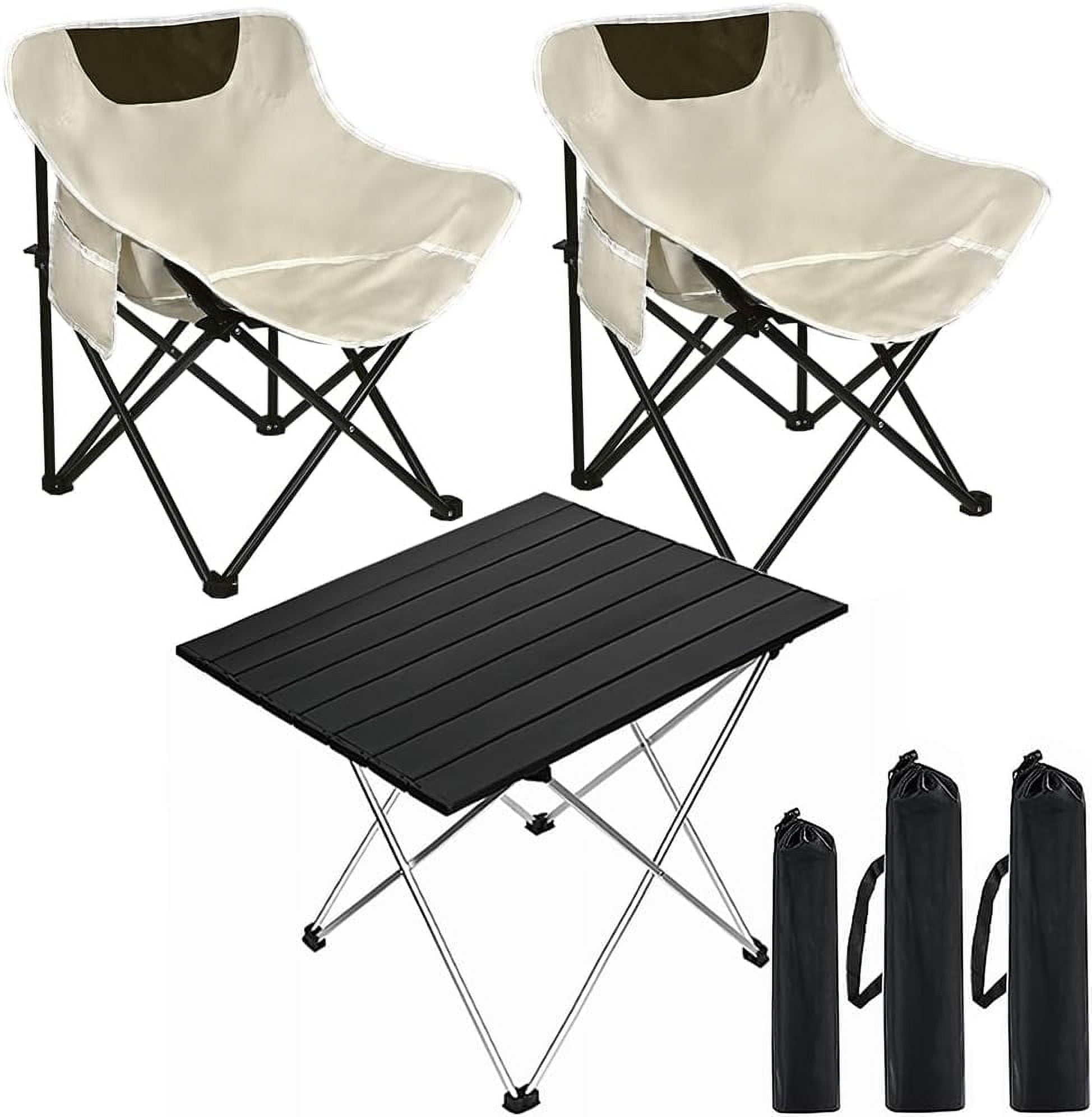 Folding Camping Chairs 3 Piece Set, Lightweight Camping Chair with ...