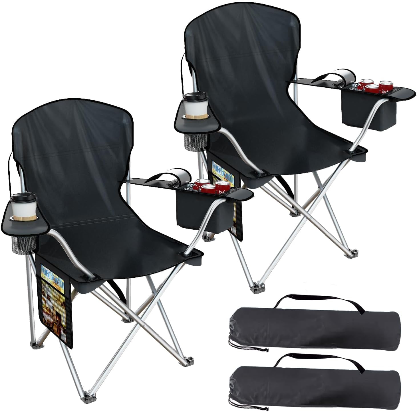 Folding Camping Chairs Durable 600D Oxford, Portable Outdoor Chair with ...