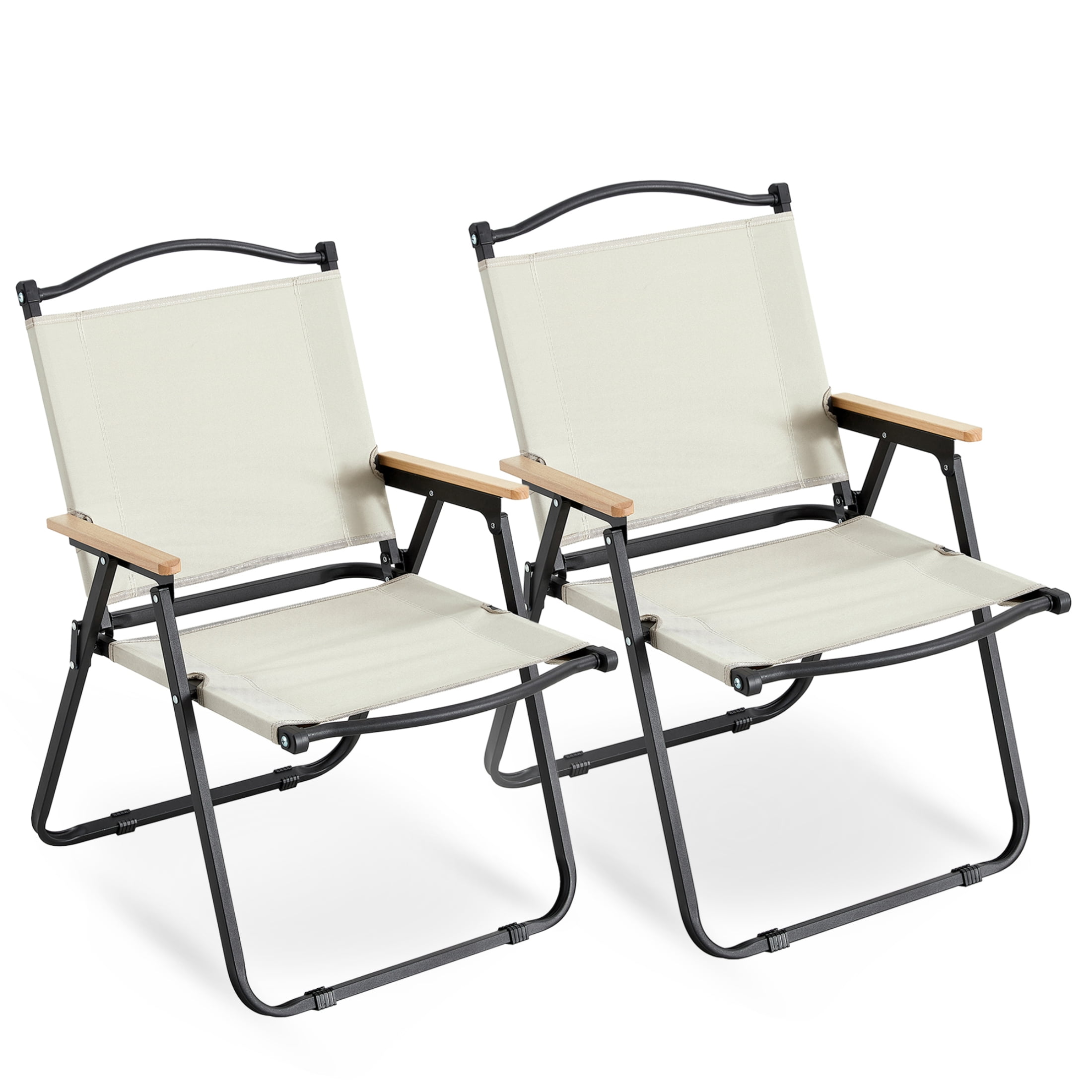 Folding Camping Chairs Set of 2, Portable Outdoor Lawn Chair for ...