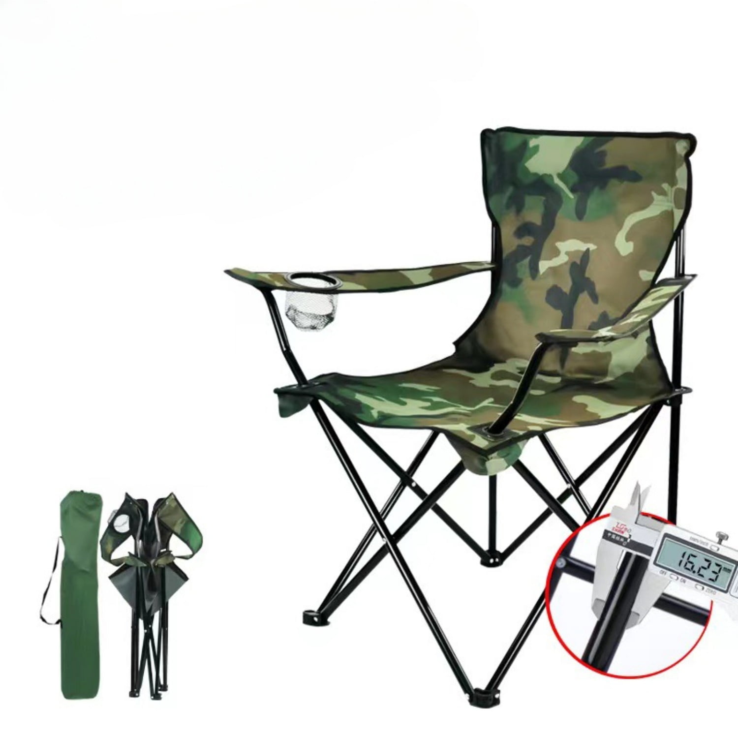 Folding Camping Collapsible Chairs Heavy Duty Lawn Chair with Cooler ...