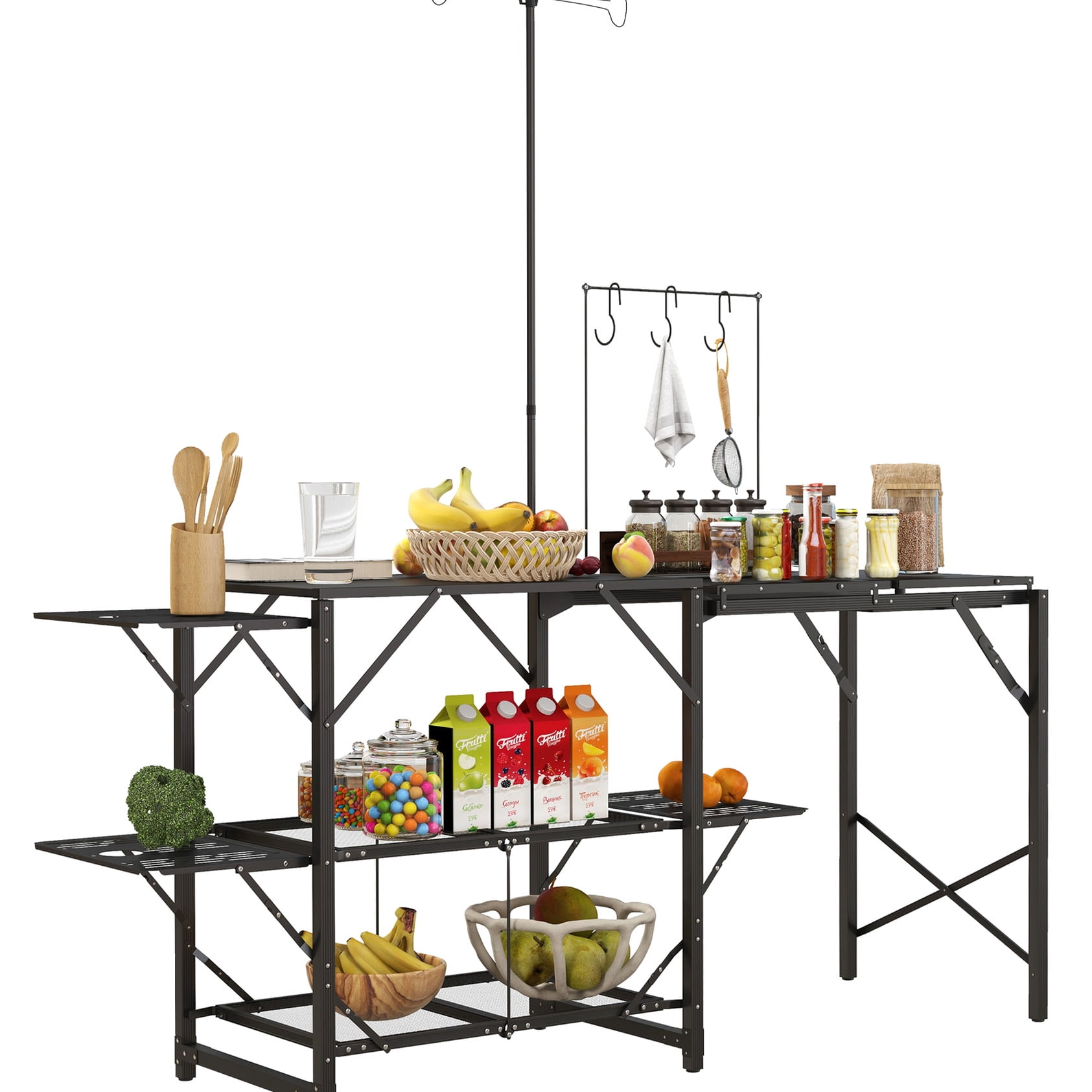 Folding Camping Cooking Table with Adjustable Lantern Stand / Make ...