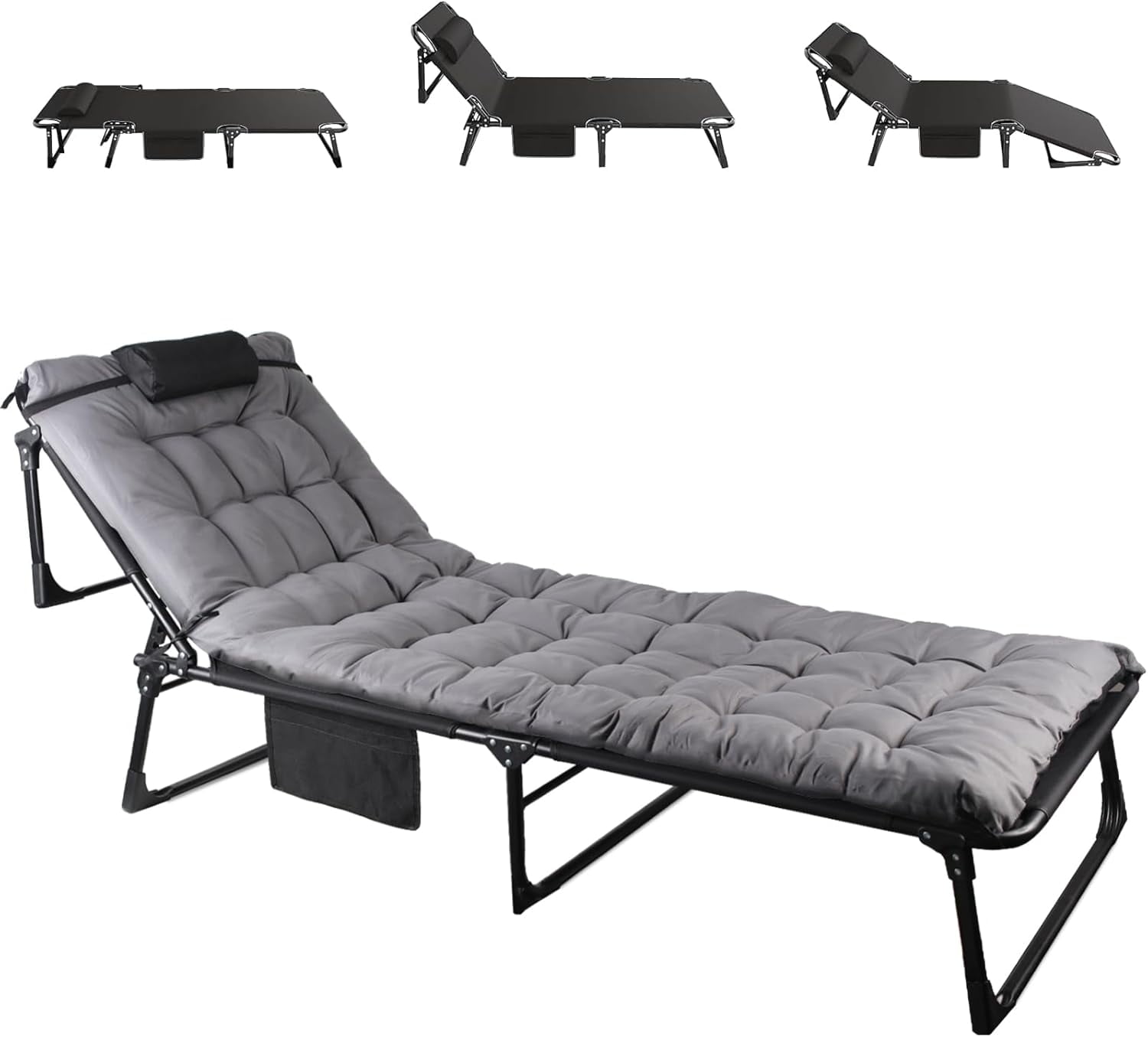 Folding Camping Cot, Adjustable Camping Cot for Adults, Portable ...