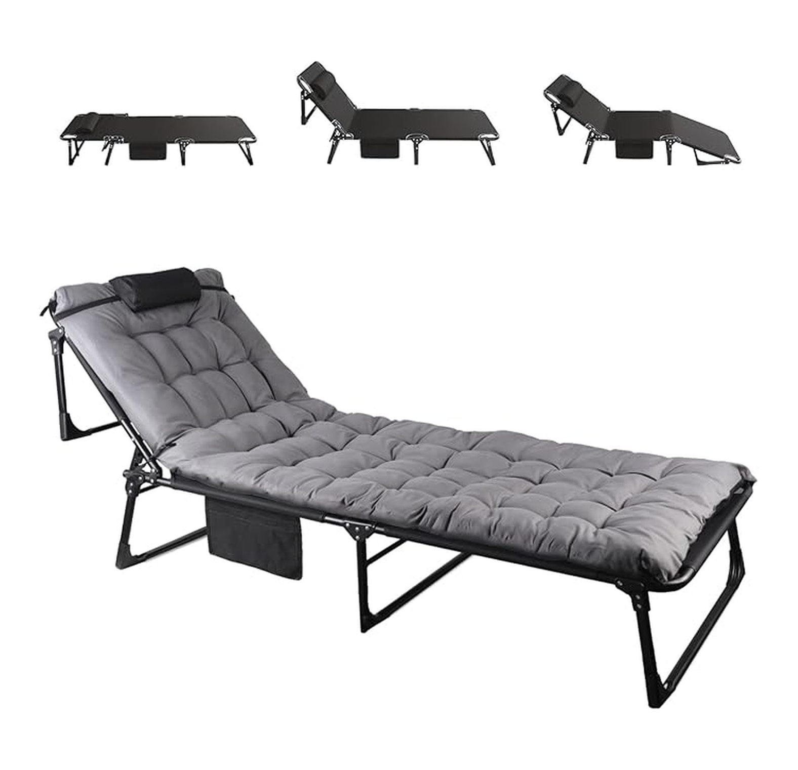 Folding Camping Cot, Adjustable Camping Cot for Adults, Portable ...