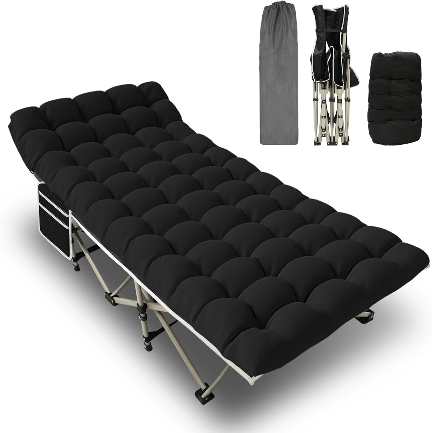 Folding Camping Cot for Adults,600LBS Max Load,28" Wide Sleeping Cot ...