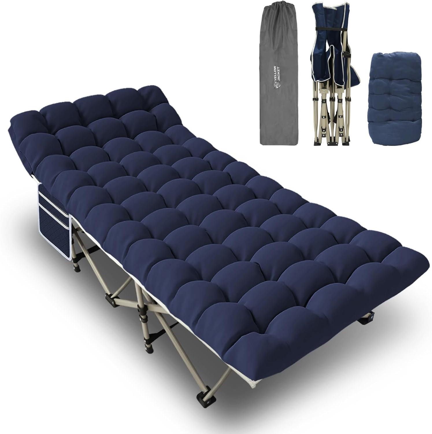 Folding Camping Cot for Adults,600LBS Max Load,28" Wide Sleeping Cot with Removable Thick ...