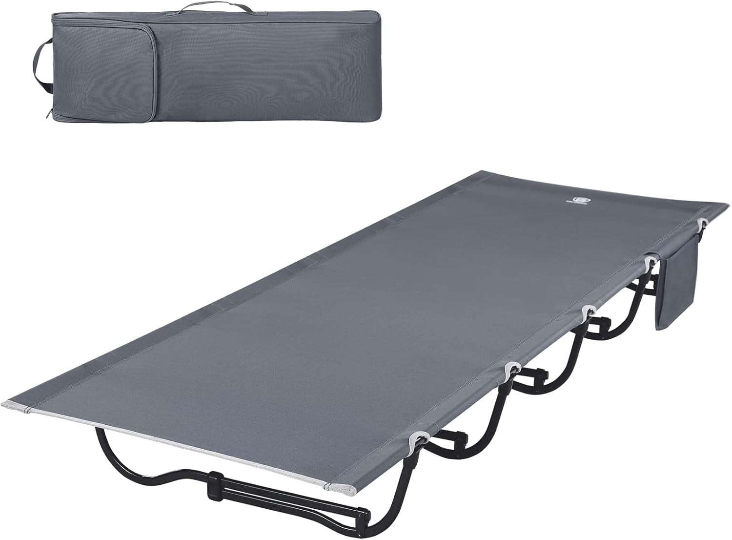 Folding Camping Cot for Adults, Compact Sleeping Cots with Side Pocket ...