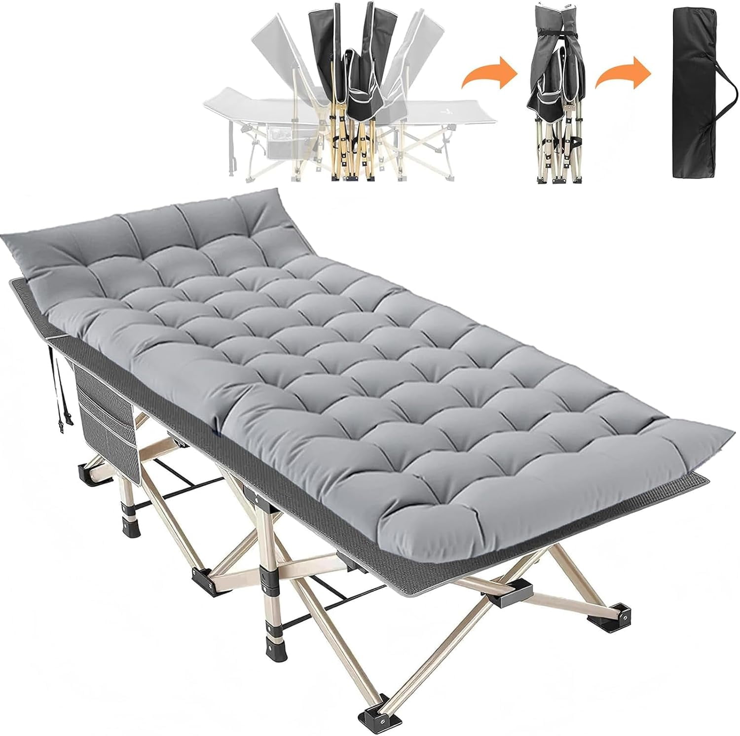 Folding Camping Cot for Adults - Heavy Duty Sleeping Cots with Carry ...