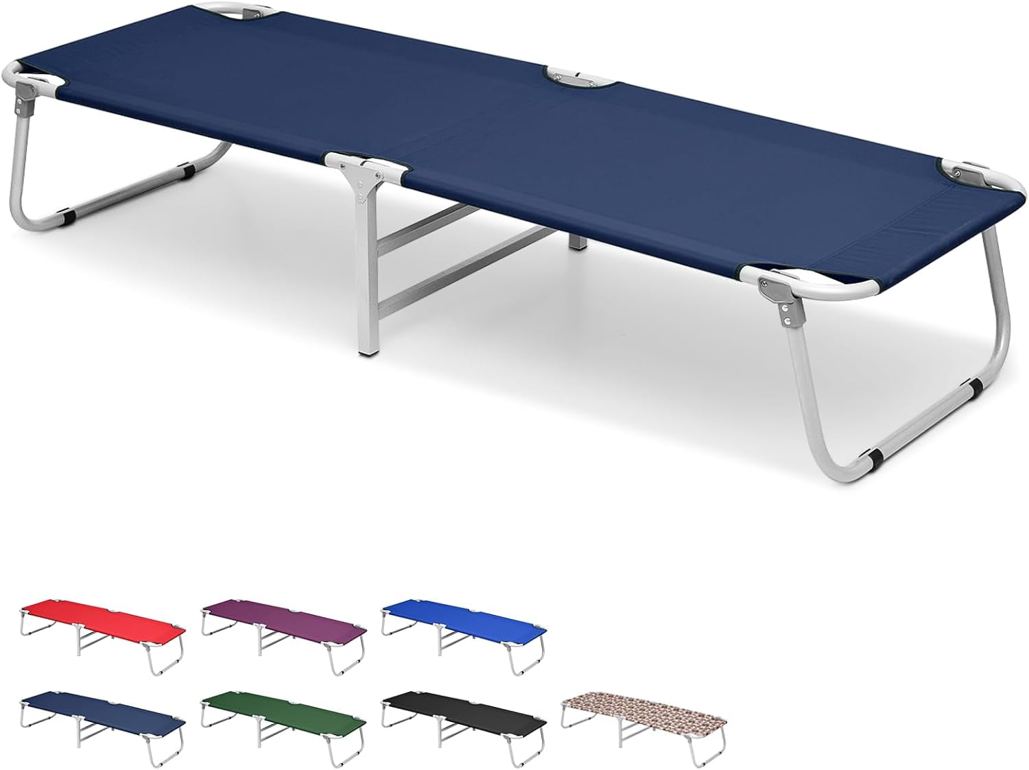 Folding Camping Cot for Adults, Portable Travel Camp Cot with Storage Bag, Metal Frame Camping ...