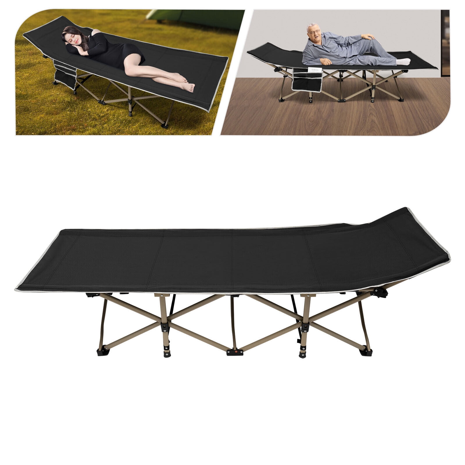 Folding Camping Cot Elevated Cot Portab Lightweight Sleeping Bed ...