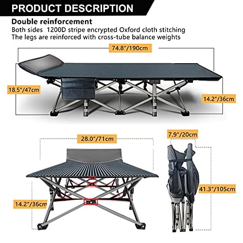 Folding Camping Cot, Folding Cot Camping Cots for Adults, Portable ...