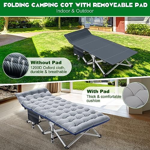 Folding Camping Cot, Folding Cot Camping Cots for Adults, Portable ...