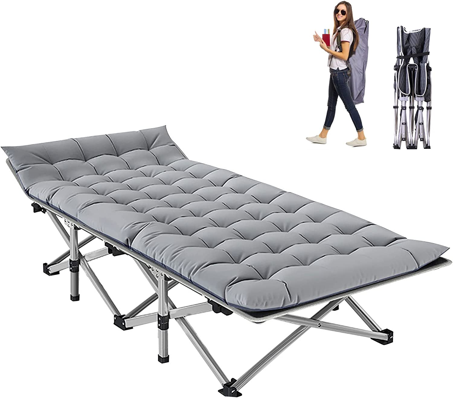 Folding Camping Cot, Folding Cot Camping Cots for Adults, Portable ...