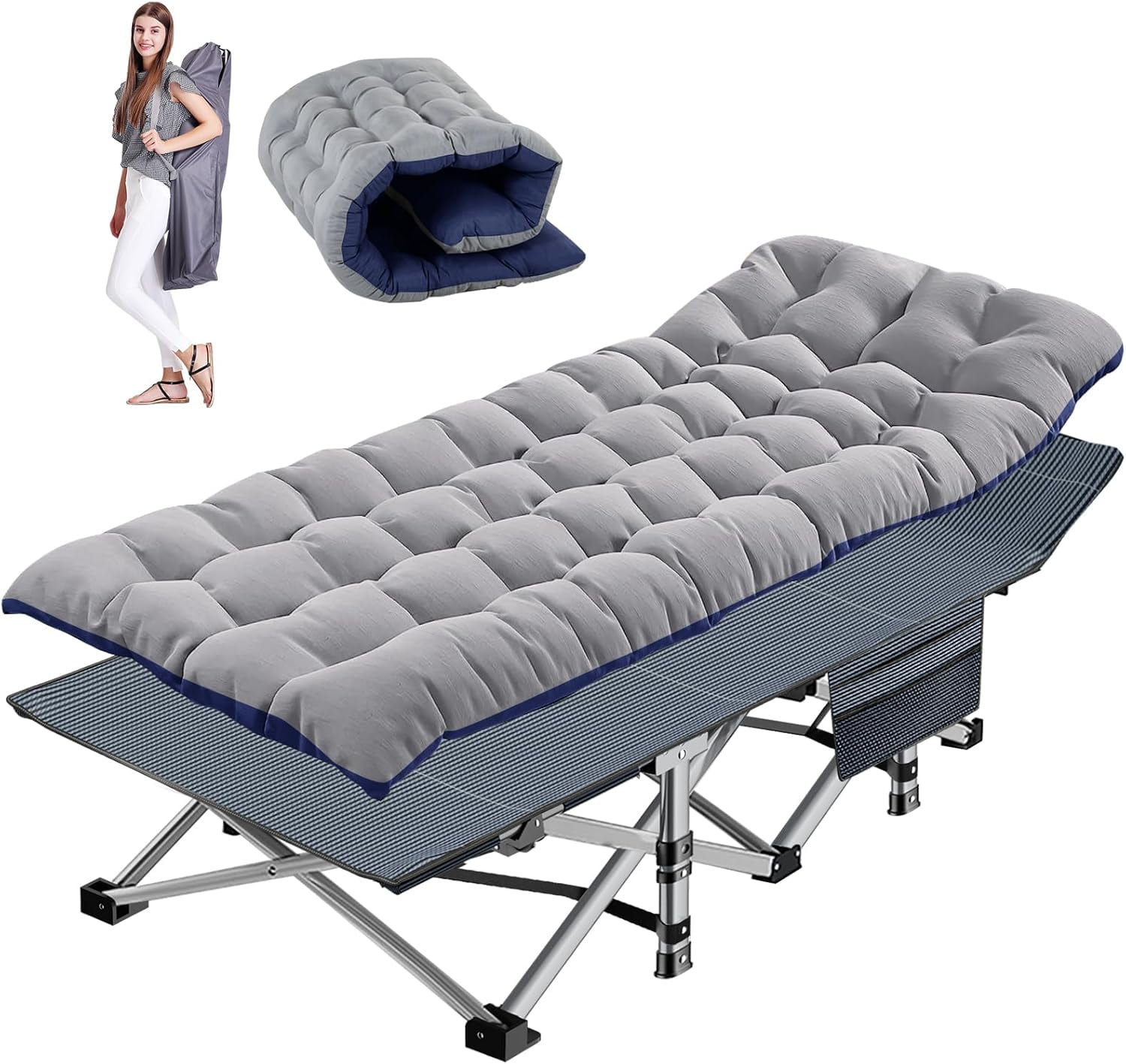 Folding Camping Cot, Folding Cot Camping Cots for Adults, Portable ...