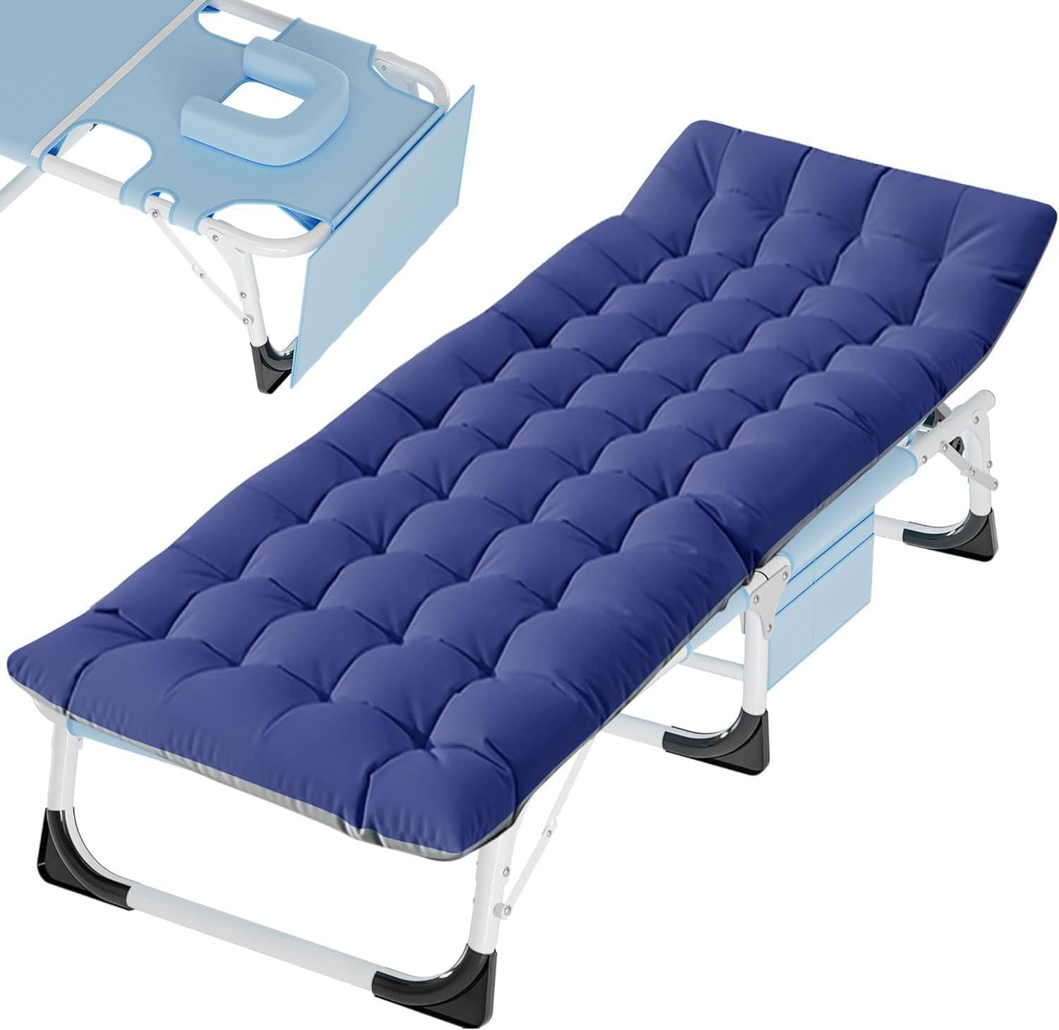 Folding Camping Cot, Heavy Duty Face Down Tanning Chaise Lounge Chair ...