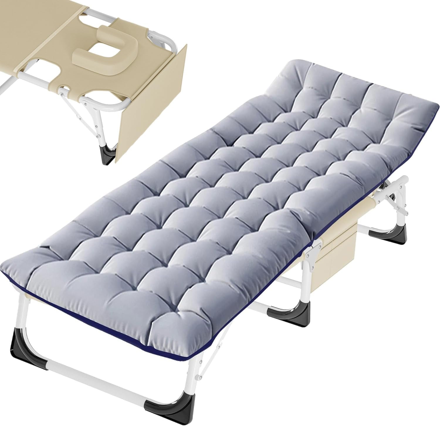 Folding Camping Cot, Heavy Duty Face Down Tanning Chaise Lounge Chair ...