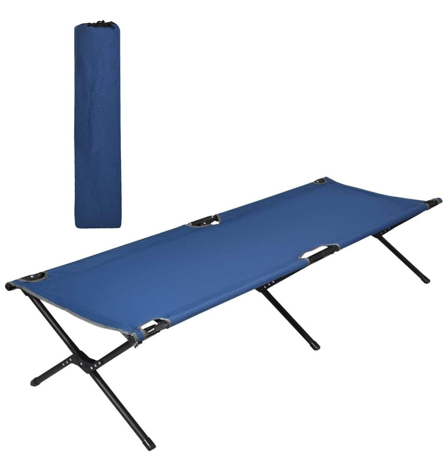 Folding Camping Cot, Heavy Duty Portable Military Cot with Fabric ...
