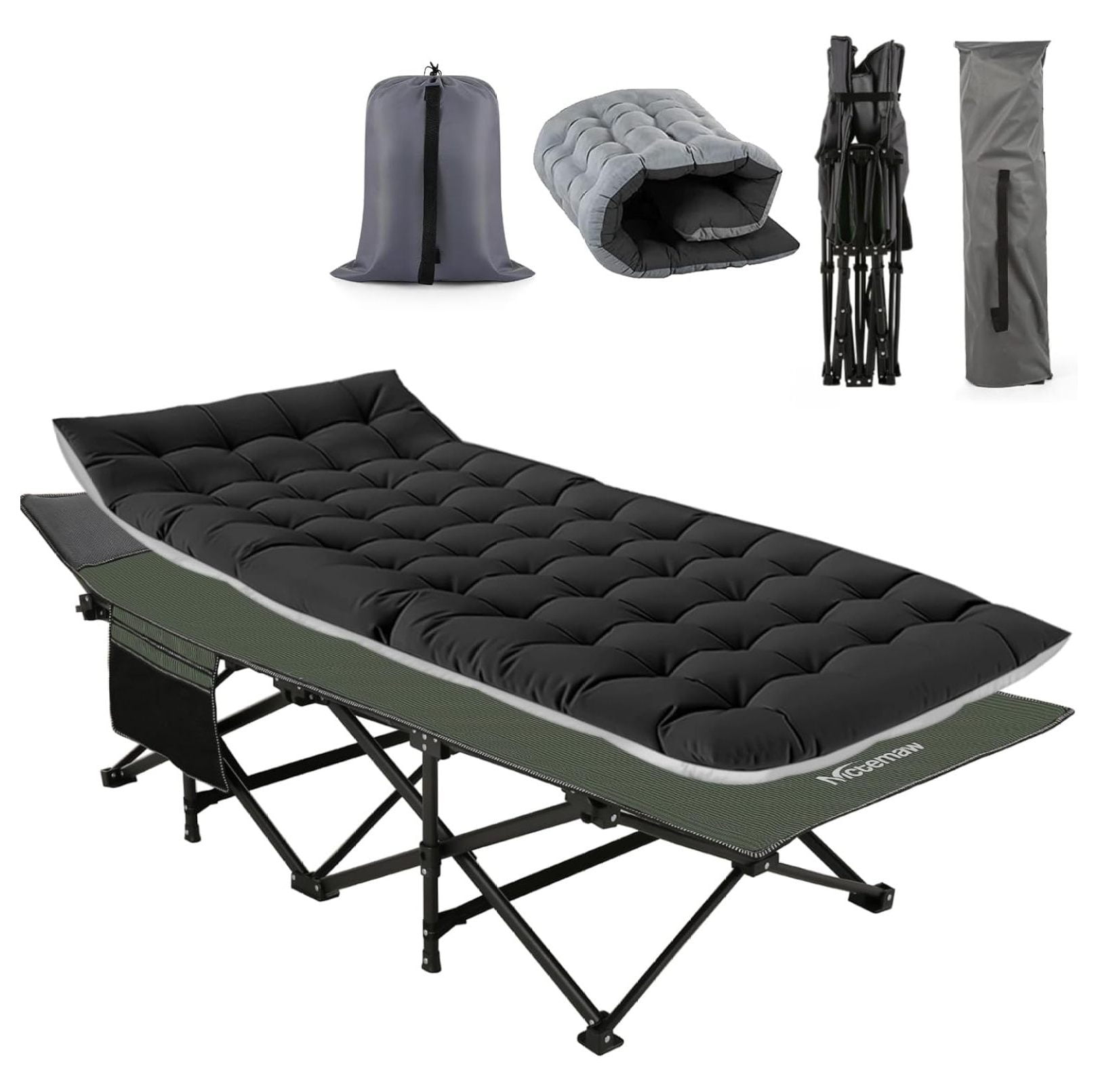 Folding Camping Cot, Portable Camping Cot for Adults, 900LBS Heavy Duty ...